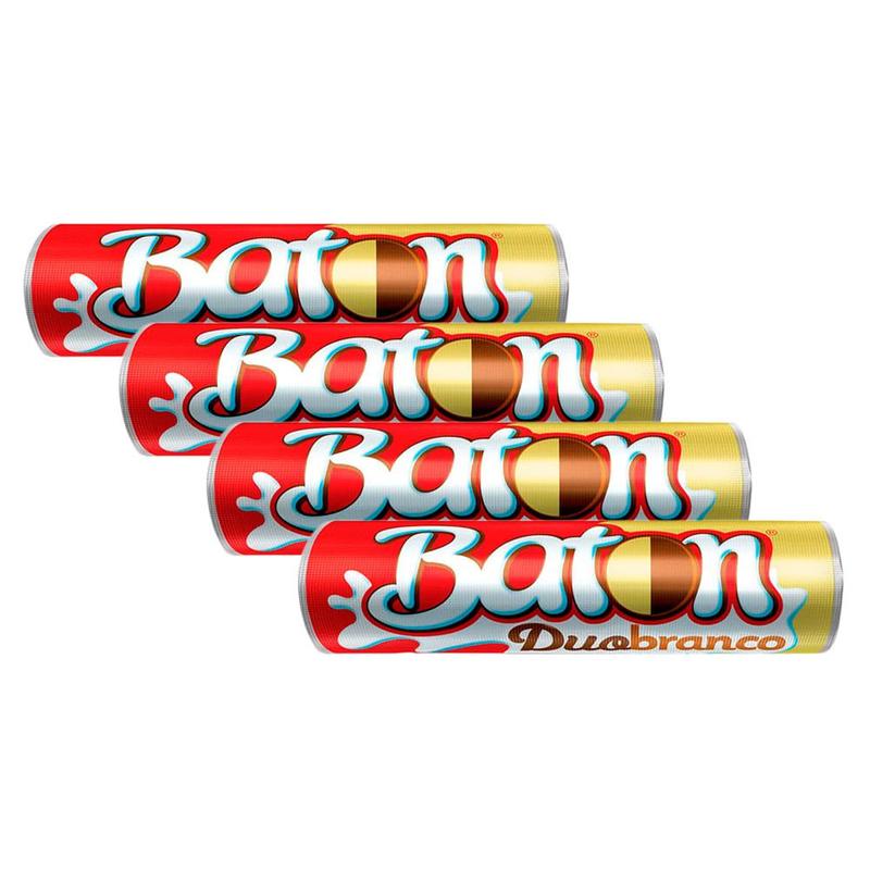 Kit 4X 16g Chocolate Garoto Baton Duo - Chocolate / Barra de Chocolate ...