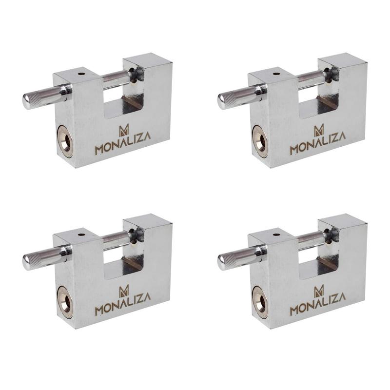 Kit 4x Cadeado de Alta Segurança 60 mm Inviolável 4 Chaves - Monaliza ...