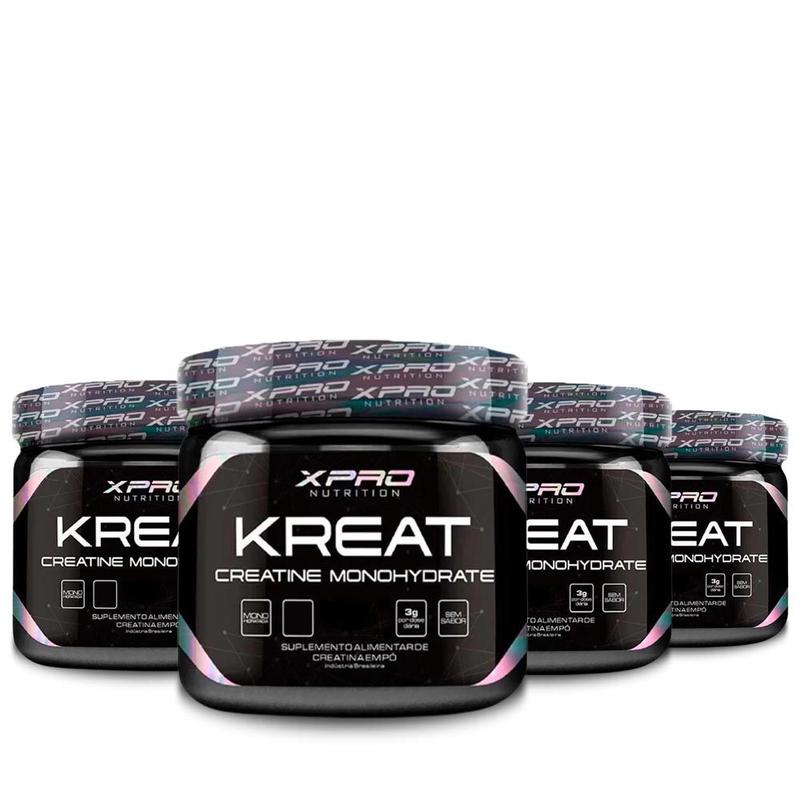 Kit 4x Kreat Creatina Monohydrate 300g - Xpro Nutrition - Creatina ...