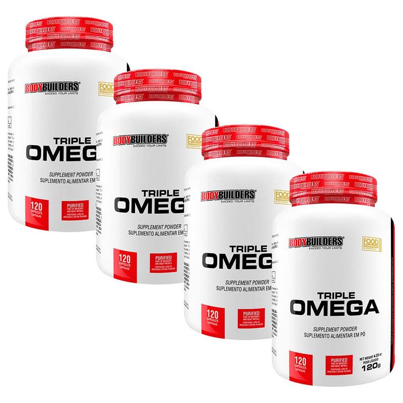 Kit 4x Triple Ômega 120 Cápsulas - Bodybuilders - Ômega 3 / Óleo de ...