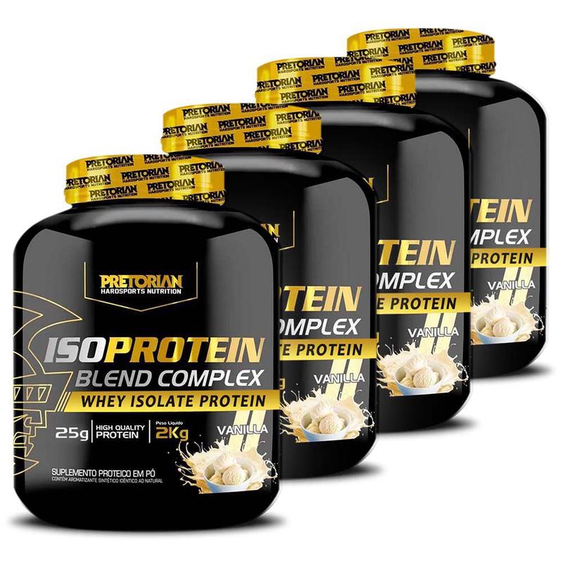 Kit 4x Whey Protein Isolado Iso Blend Complex 2Kg - Pretorian - Whey ...
