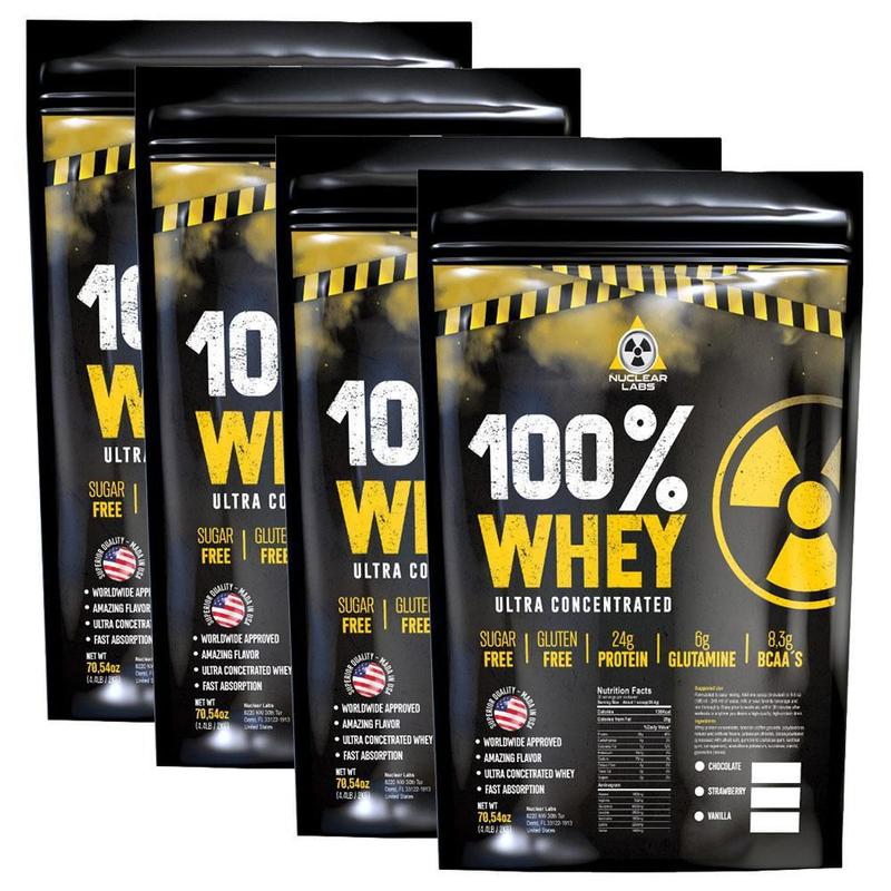 Kit 4X Whey Protein Refil 8Kg Ultra Concentrado Chocolate - Nuclear ...