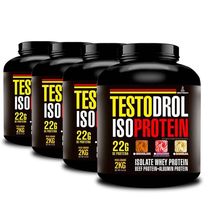 Kit 4x Whey Protein Test odrol Iso 2Kg - Biotech - Whey Protein ...
