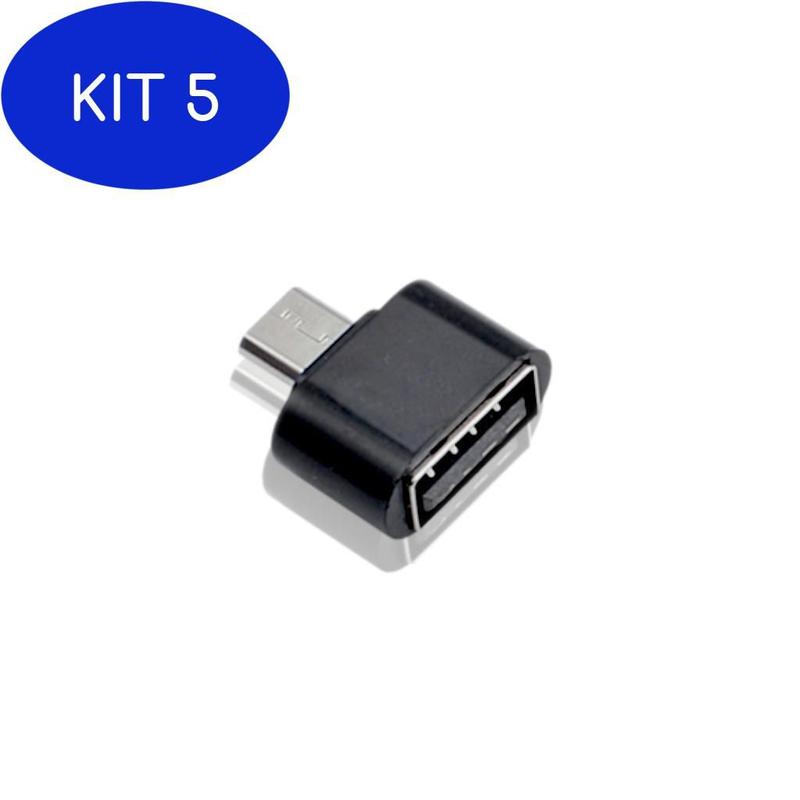 Kit 5 Adaptador Otg Usb Tipo C Type C Para Celular - Social Silver - Adaptador USB - Magazine Luiza