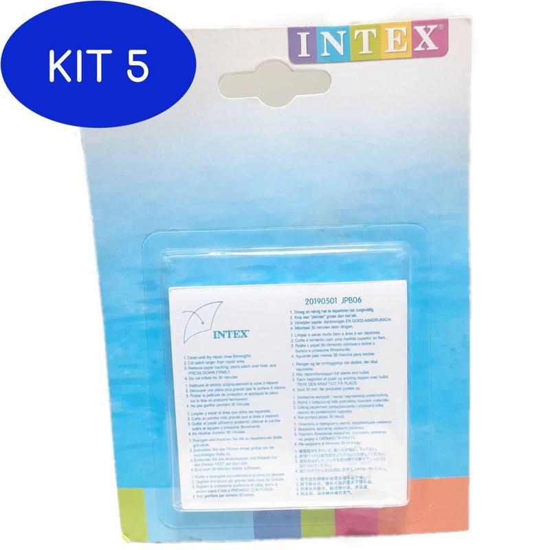 Kit 5 Adesivo Para Reparo De Boias E Piscinas Com 6 Un 59631 Intex ...