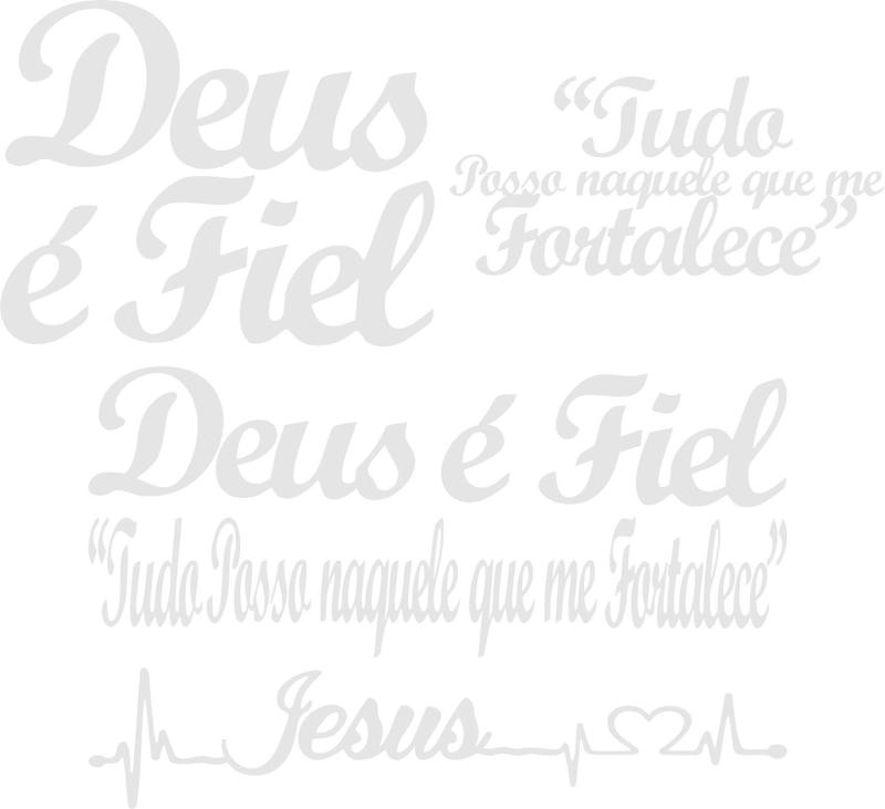 Kit 5 Adesivos Evangelico Deus É Fiel, Tudo Posso - Preto - RB ...
