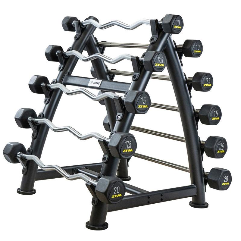 Kit 5 Barra Montada Reta + 5 Barra montada W de 10kg a 20kg + Rack para ...