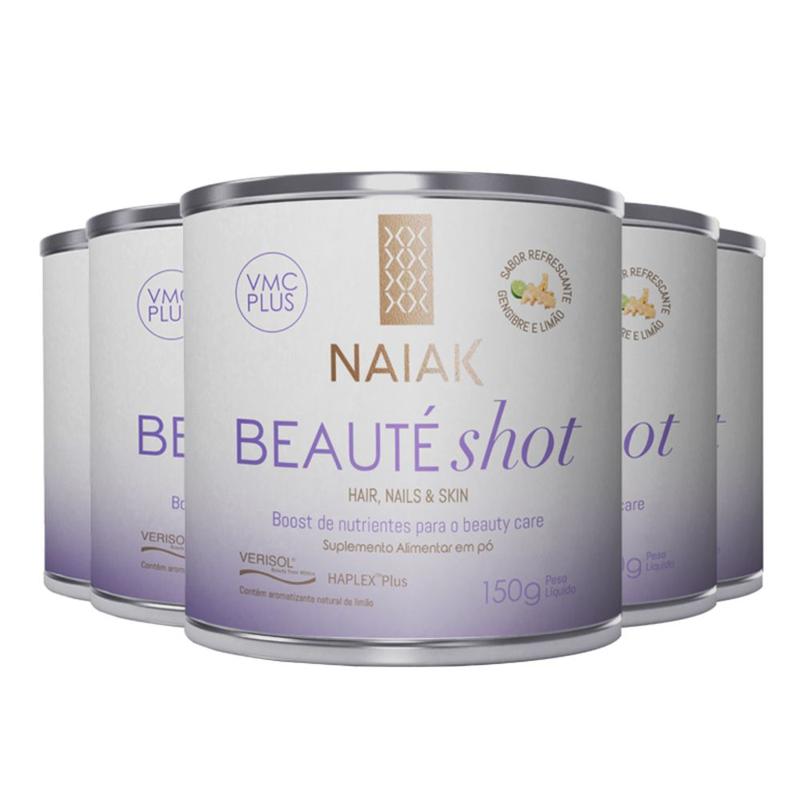 Kit 5 Beauté Shot Hair, Nails & Skin (VMC PLUS) Naiak 150g - Biotina ...