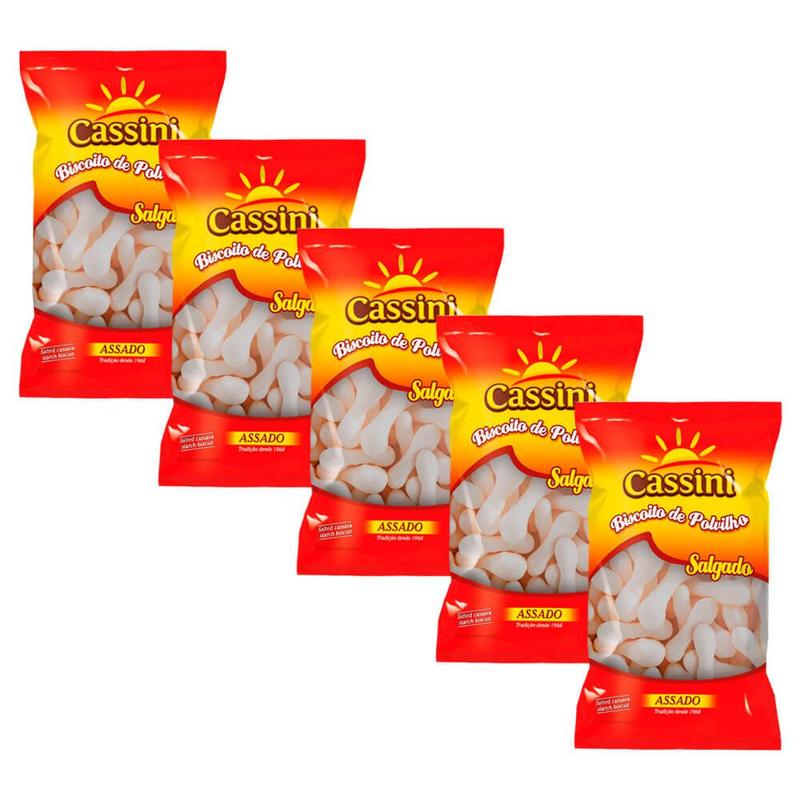 Kit 5 Biscoitos de Polvilho Salgado 200g - Cassini - Biscoito Salgado / Bolacha Salgada ...