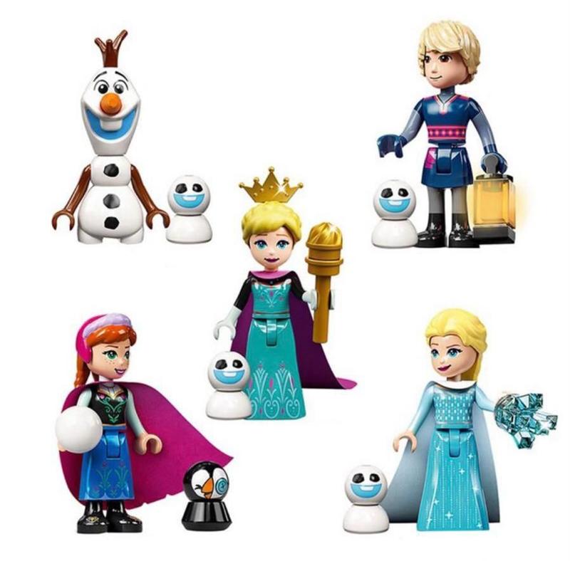 Kit 5 Bonecos Blocos De Montar Disney Princesa Elsa Frozen - Mega Block ...