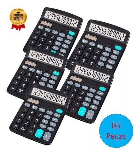 Kit 5 Calculadoras Eletrônica De Mesa Grande 837b 12 Digitos - Home e ...