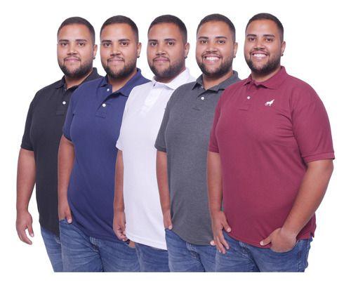 Kit 5 camisa gola polo plus size confortáveis tamanho grande - CJBL ...