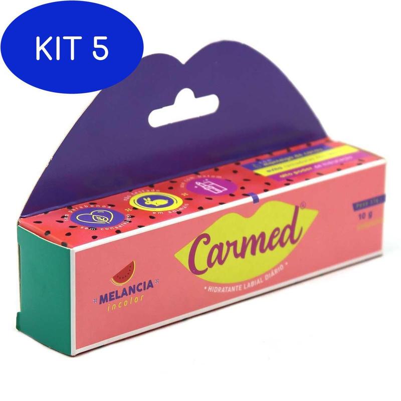 Kit 5 Carmed - Protetor Labial - Sabor Melancia - 10G - Protetor Labial ...
