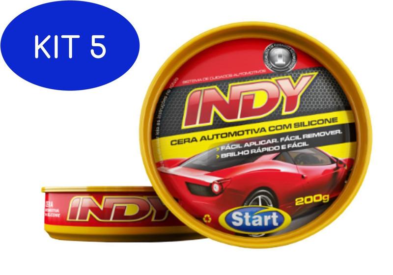 Kit 5 Cera Automotiva Com Silicone - 200Gr Start - Cera Automotiva ...