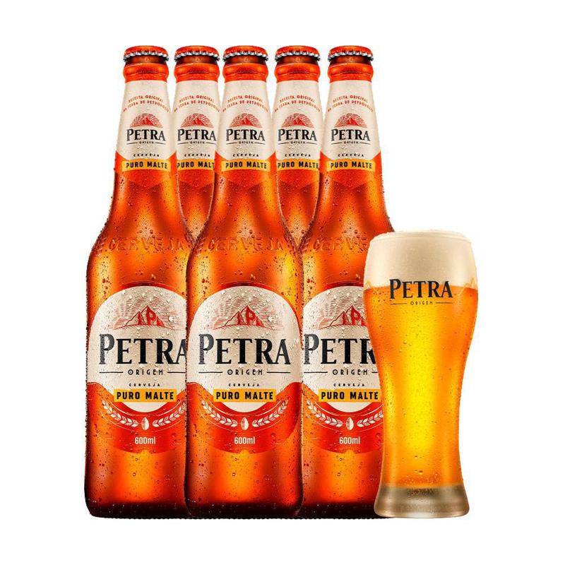 Kit 5 Cervejas Petra Origem Puro Malte 600ml + 1 Copo 300ml - Bebidas ...