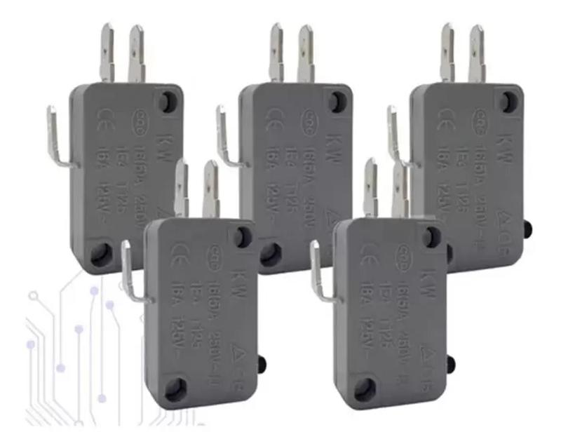 Kit 5 Chave Micro Switch Microondas 16a 250vac 3 Terminais - GCS ...