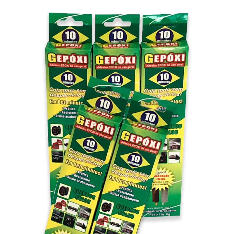 Kit 5 Cola Epóxi Líquido 10 minutos Gepóxi Recreação 6g - Adesivo Epóxi ...