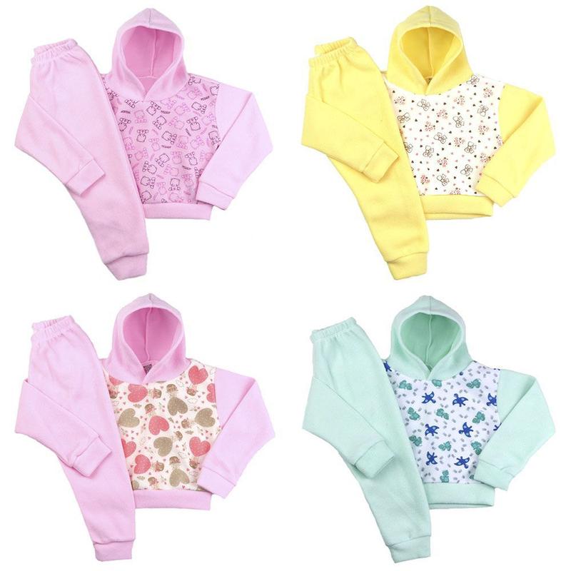 Kit 5 Conjuntos Soft Poliéster Menino e Menina Com Capuz 1/3 cor:Kit ...