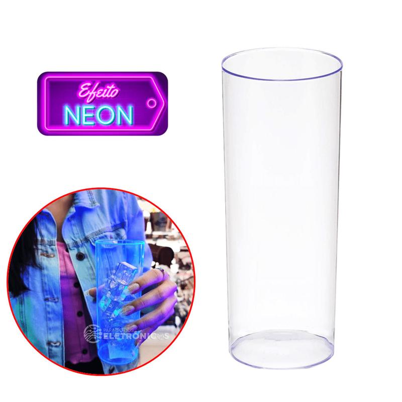 Kit 5 Copos Acrílico Transparente Neon Long Drink Aniversario AP1000CRN ...