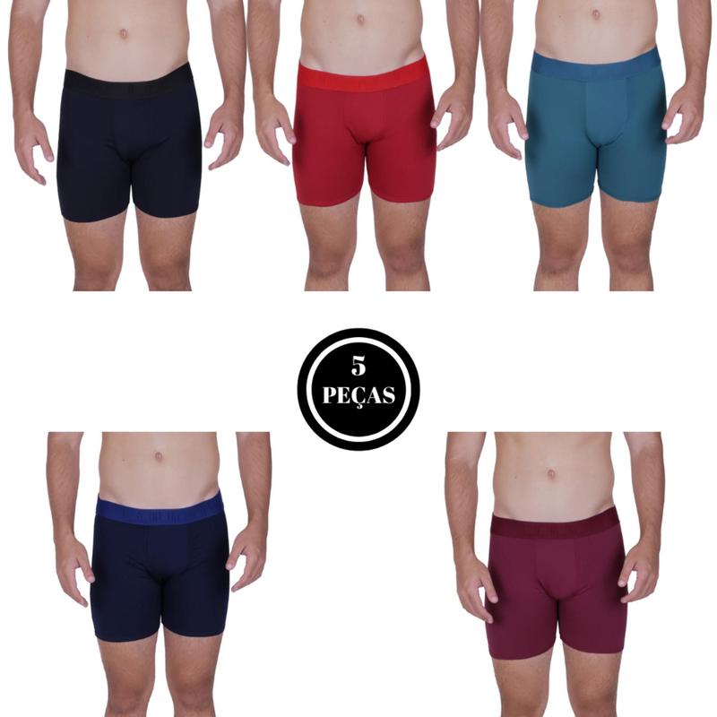KIT 5 Cuecas Box Masculino Adulto Toque Macio e Qualidade Cueca Caio ...
