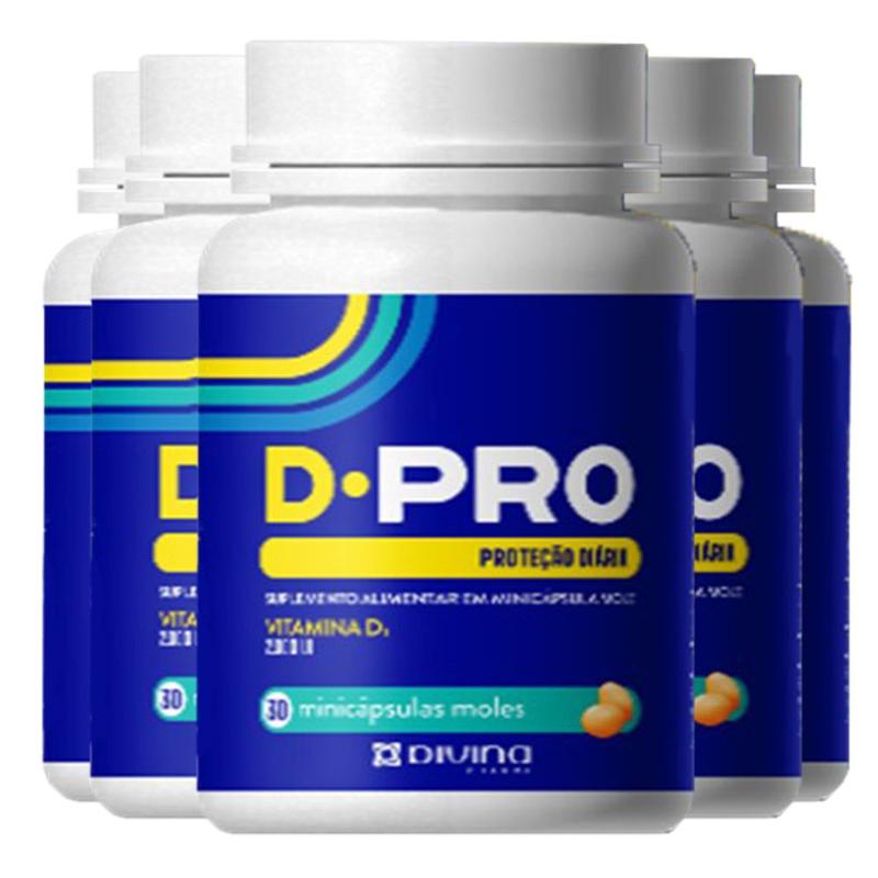 Kit 5 D-Pro Vitamina D 2000UI Divina Pharma 30 cápsulas - Vitaminas A-Z ...