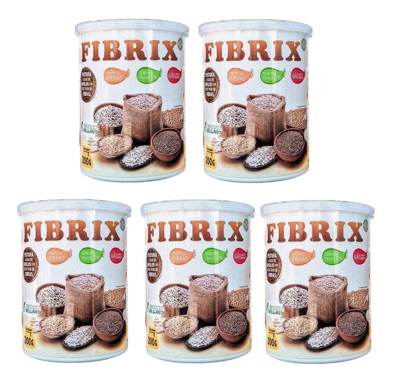 Kit 5 Fibrix Regulador Intestinal - Produto Vegano 200g cada - Maxsan ...