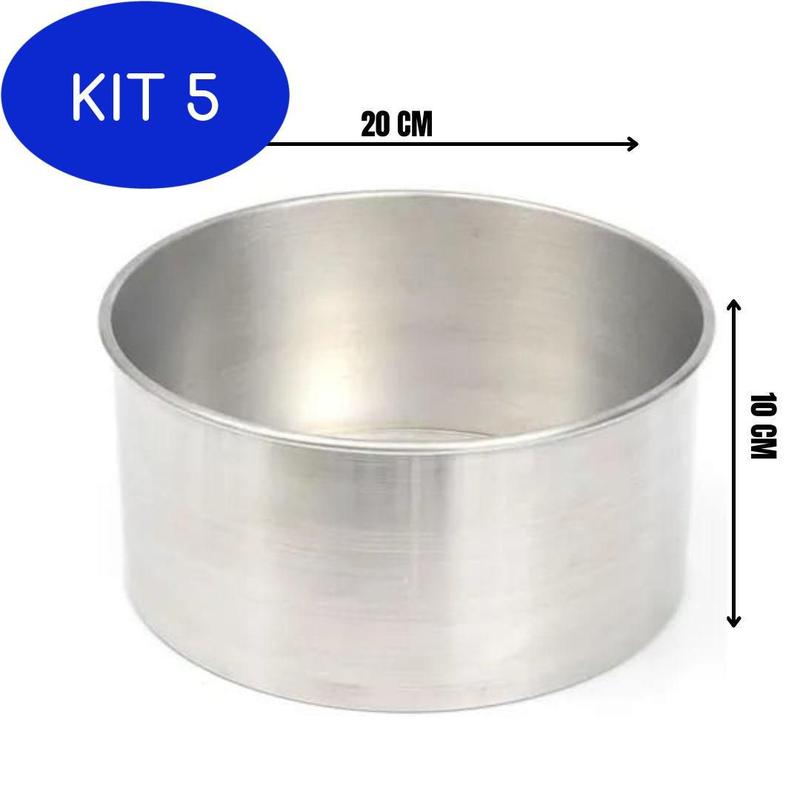 Kit 5 Forma De Bolo Alta 2 Fundo Fixo - Formas Pereira - Formas e ...