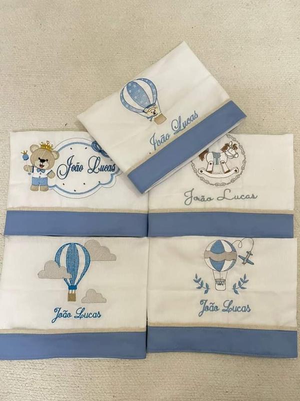 Kit 5 fraldas de pano bordadas - Cremer - Fralda de Pano / Ecológica ...