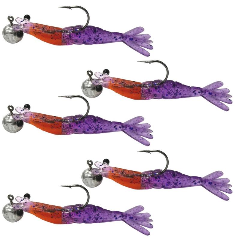 Kit 5 Isca Camarão Easy Cast 8,5cm C Jig Head 10gr - Roxo - Isca ...