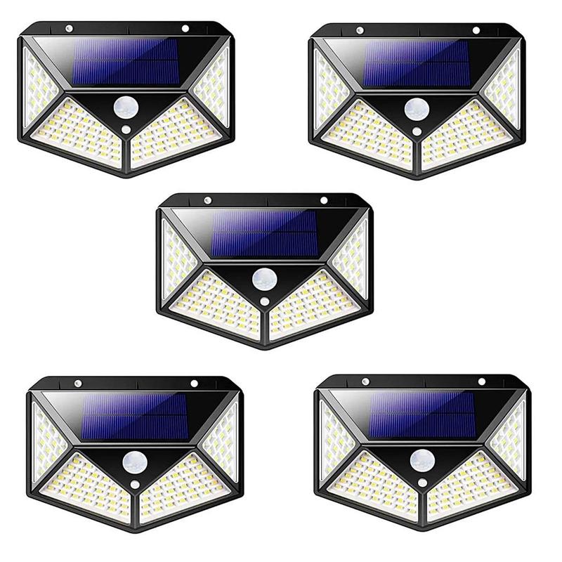 Kit 5 Luminárias Refletor Parede 100 Leds Sensor de Presença - Santiago ...