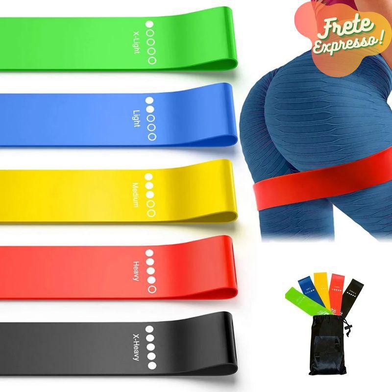 Kit 5 Mini Band Treino em Casa Elastico Exercício Thera Band - La Vie ...