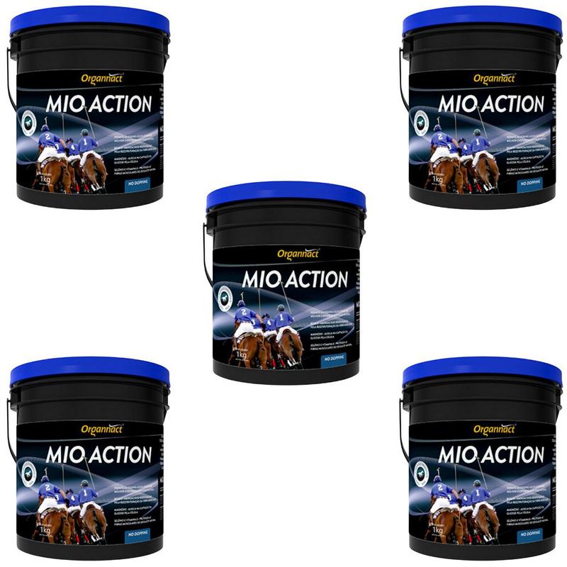 Kit 5 Mio Action 1Kg Suplemento Vitamina Equinos Organnact - Vitaminas ...
