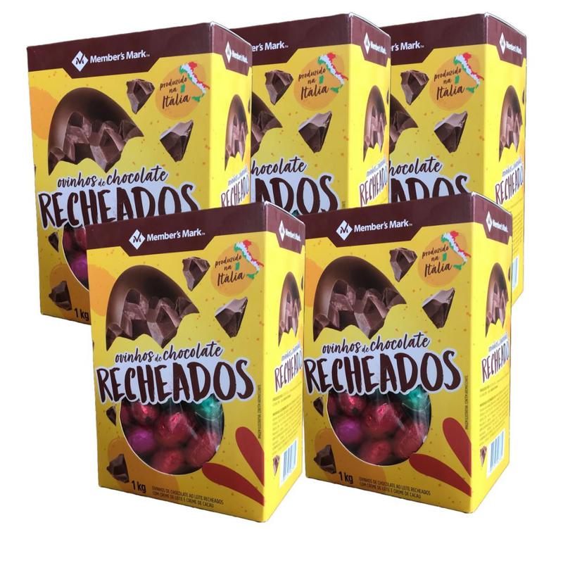 Kit 5 Ovo Mini Ovinhos De Páscoa Recheados 5kg de chocolate - Member's ...