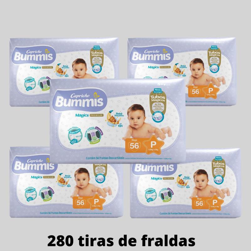 Kit 5 pacotes fralda descartável infantil capricho bummis magic premium ...