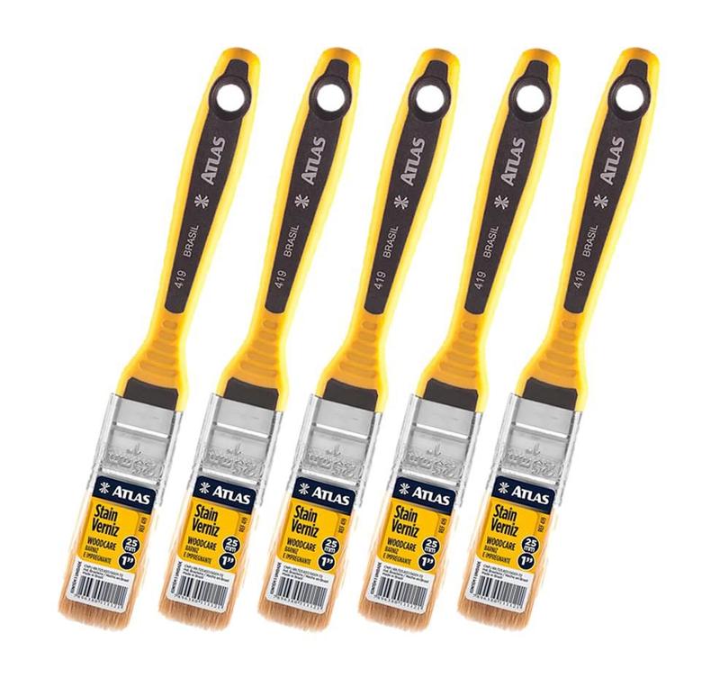 Kit 5 Pincel Trinchas Para Pintura Atlas Media 419 1 Polegada Cerda ...