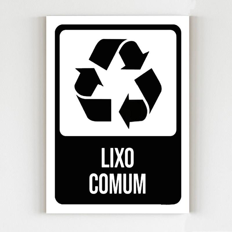 Kit 5 Placas de sinalização lixo comum aviso mdf a4 20x29 - Mago das ...