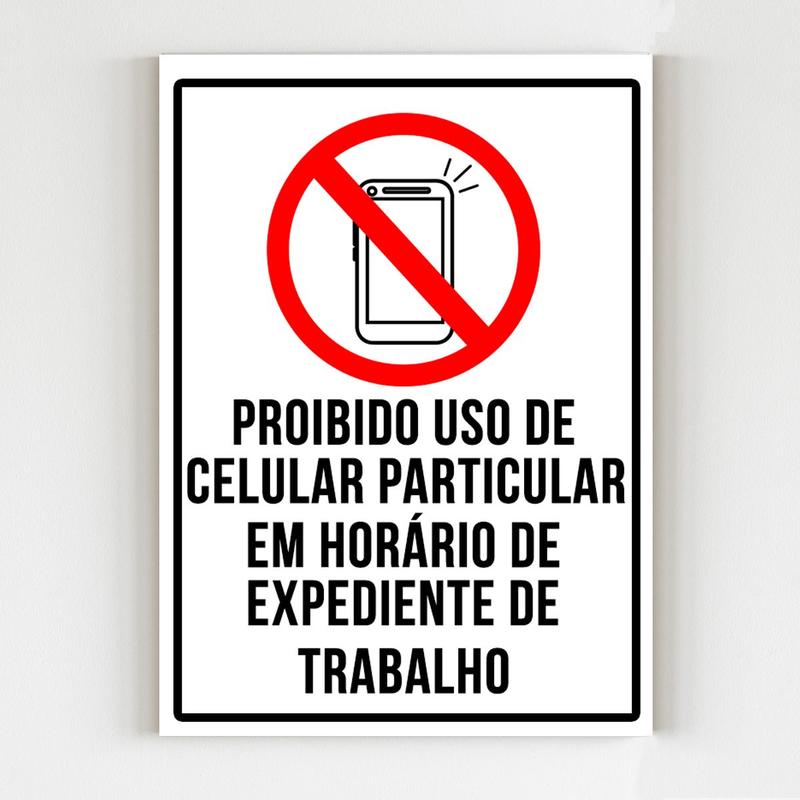 Kit 5 Placas de sinalização proibido o uso de celular mdf - Mago das ...