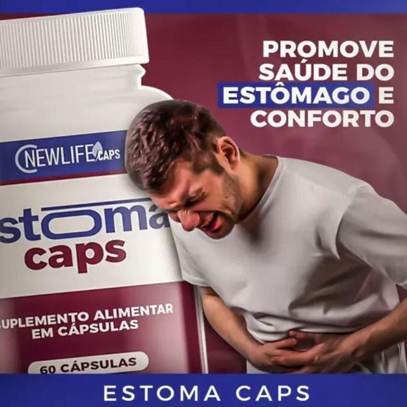 KIT 5 POTES Estoma Caps. Estômago Saudável-100% New LifeCaps ...
