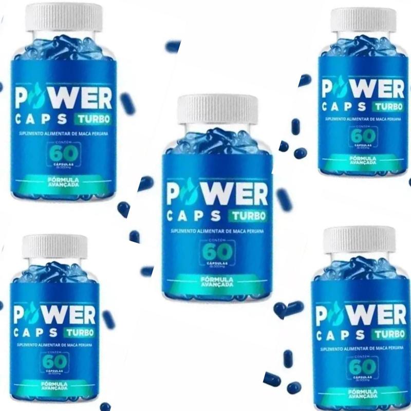 KIT 5 POTES Suplemento Power Caps Turbo Cápsula 60 ENVIO IMEDIATO - ZMA ...