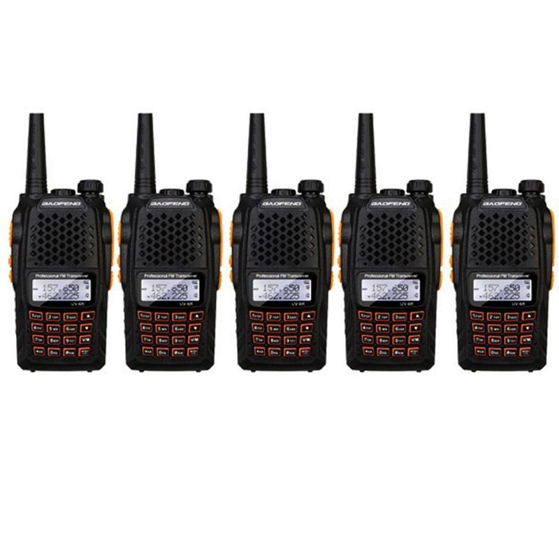 Kit 5 Rádio Ht Walk Talk Dual Band Uhf Vhf Fm Baofeng Uv6r - Rádio ...