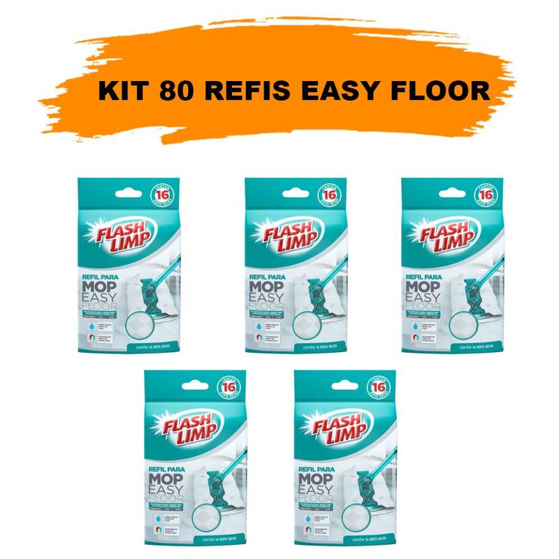 kit 5 Refil Seco Para Mop Easy Floor com 16 Filtros cada - flash limp ...