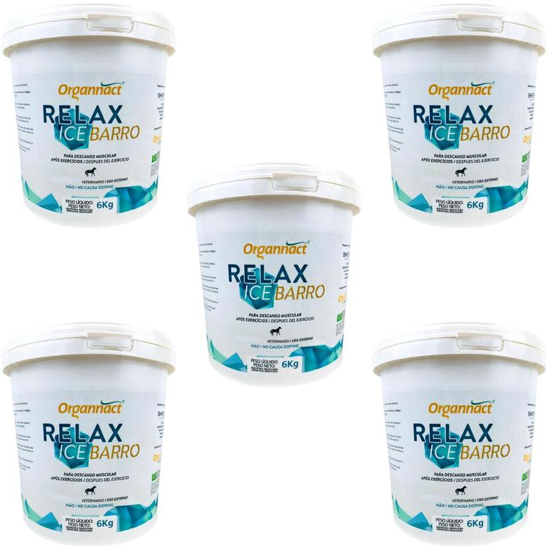 Kit 5 Relax Ice Barro 6kg Relaxamento Equinos Organnact - Farmácia Pet ...