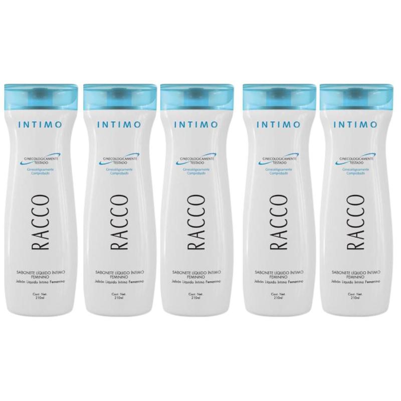 Kit 5 Sabonete Íntimo Feminino Racco Higiene Íntima Controle Ph Antibacteriano 210mL Cd Frasco ...