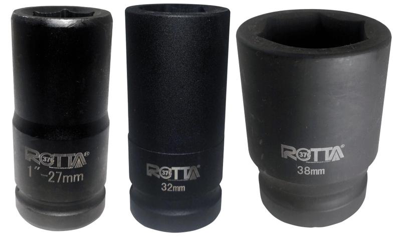 Kit 5 Soquete Chave Impacto 1 Pol Longo 22, 24, 27, 33, 38Mm - Rota376 ...