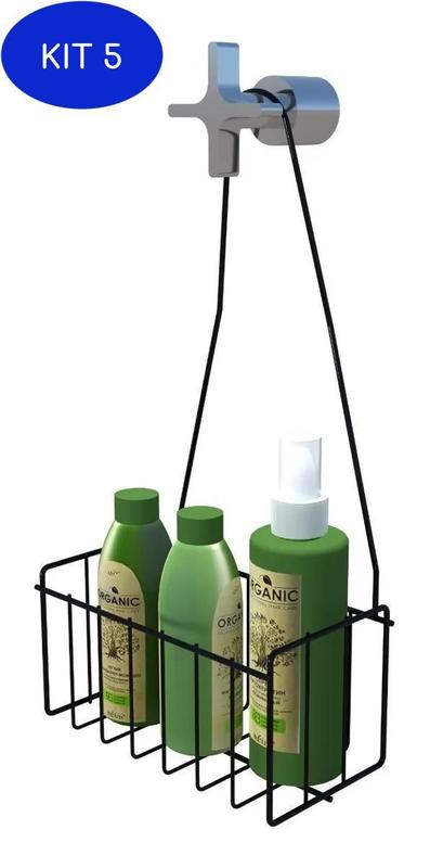 Kit 5 Suporte Para Shampoo E Sabonete Banheiro Aço Pintura - Dicarlo ...