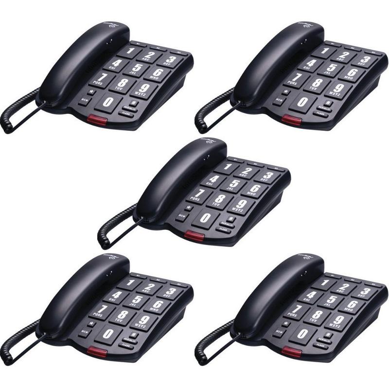Kit 5 Telefone Fixo com Fio escritório consultório e empresa ...
