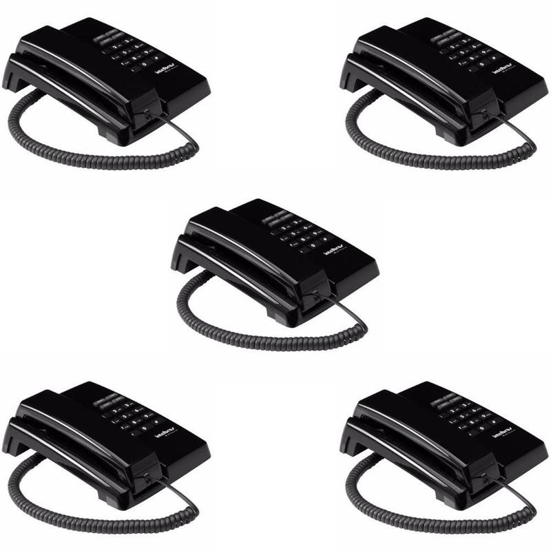 Kit 5 Telefone Fixo Com Fio Escritório Consultório E Empresa ...