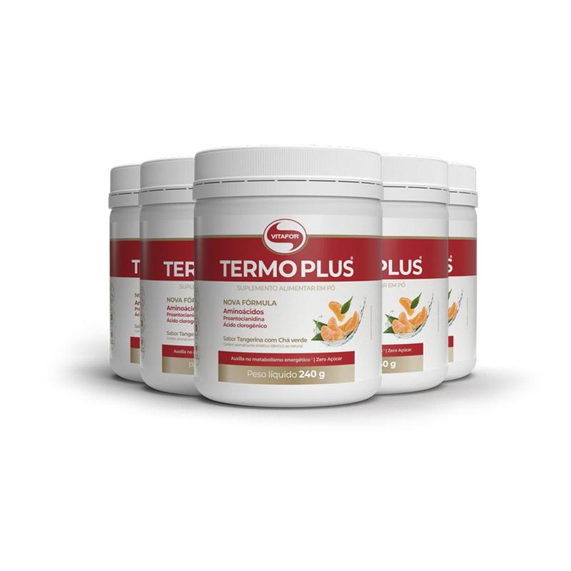 Kit 5 Termoplus da Vitafor 240g Sabor Tangerina com Chá Verde - Chá ...