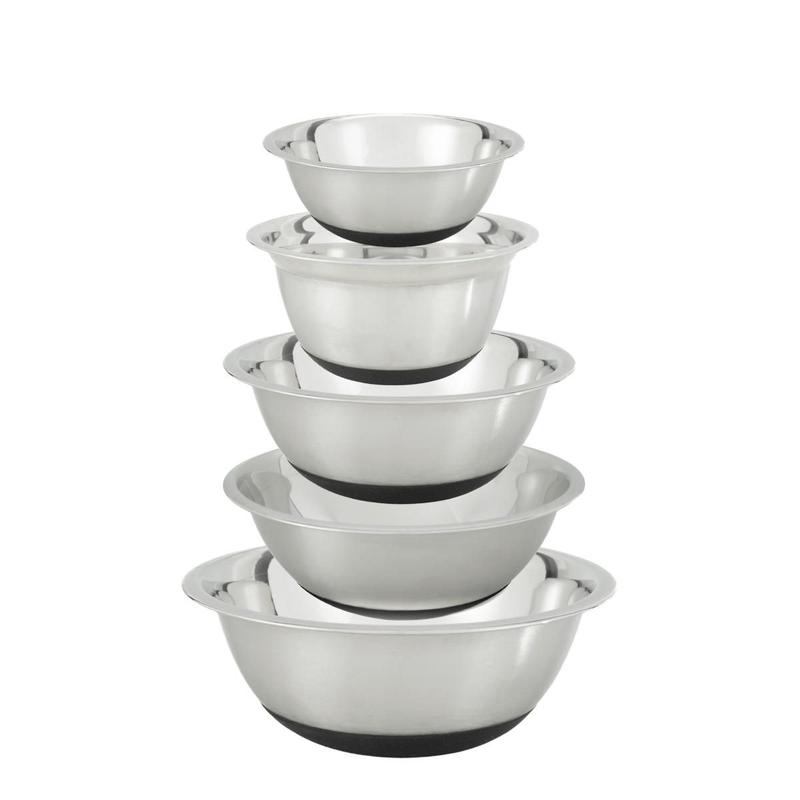 Kit 5 Tigela Bowl Aço Inox Base Silicone Preparacao Profissional ...