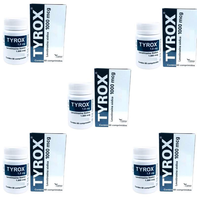 Kit 5 Tyrox 1000mg 60 Comprimidos Cães Cepav - Farmácia Pet - Magazine ...